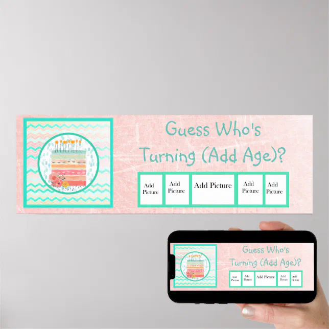 Guess Who Turning Age Birthday Banner Poster | Zazzle