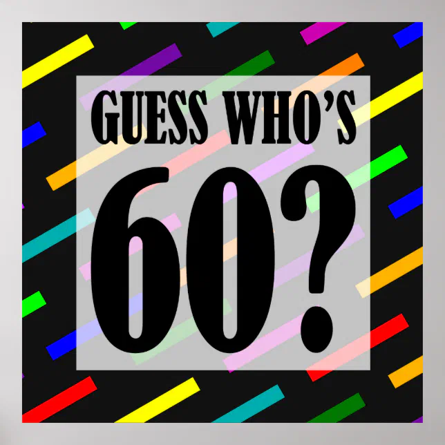 Guess Who's 60 Birthday Party Poster | Zazzle