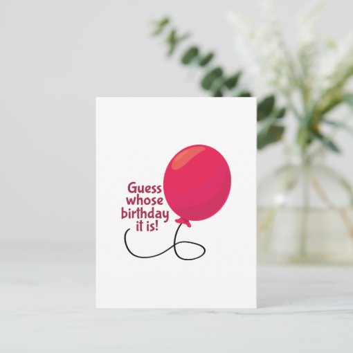 Guess Whose Birthday Postcard | Zazzle