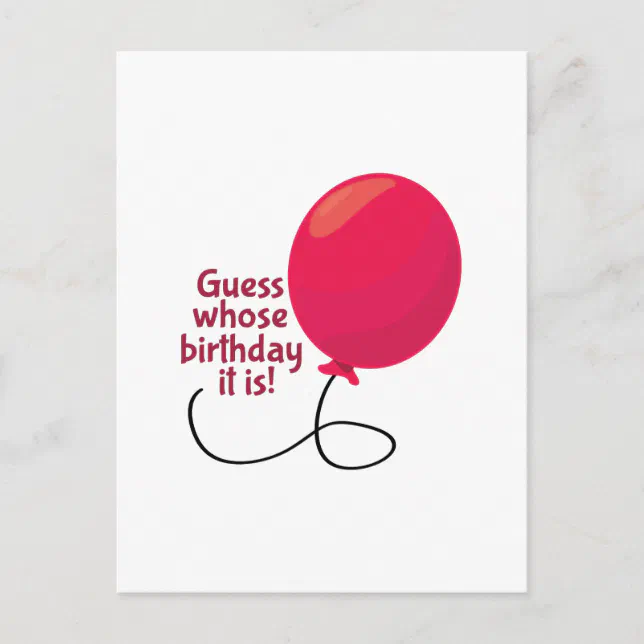 Guess Whose Birthday Postcard | Zazzle