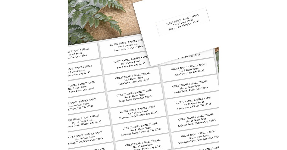 Guest Address Labels for Invitation Envelopes | Zazzle