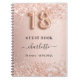 Guest book 18th birthday rose gold glitter | Zazzle