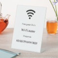 Guest customer wifi network password pedestal sign | Zazzle