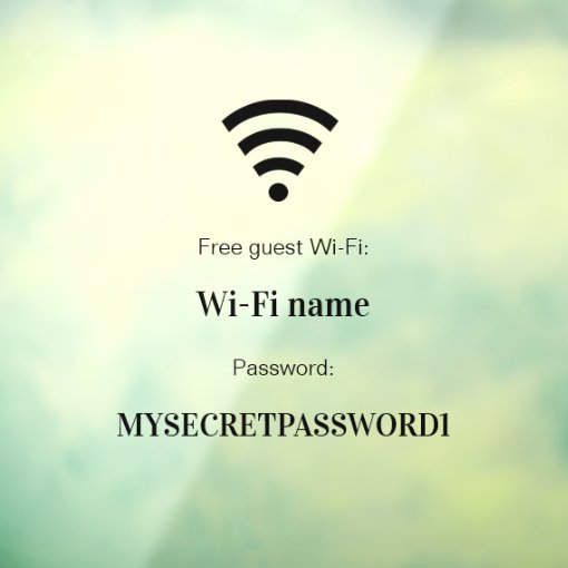 Guest customer wifi network password window cling | Zazzle