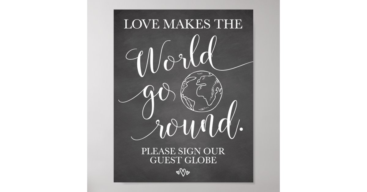Guest Globe Wedding Table Sign | Zazzle