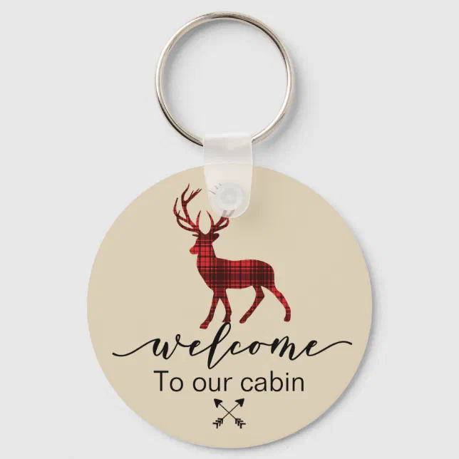 Guest House Rental Property Vacation Cabin Welcome Keychain | Zazzle