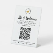 Guest menu QR code business custom Pedestal Sign | Zazzle