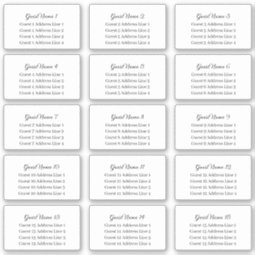 Guest Name Script and Serif Address 15 Invitations Sticker | Zazzle