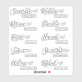 Guest Names Stickers For Place Cards and Favors | Zazzle