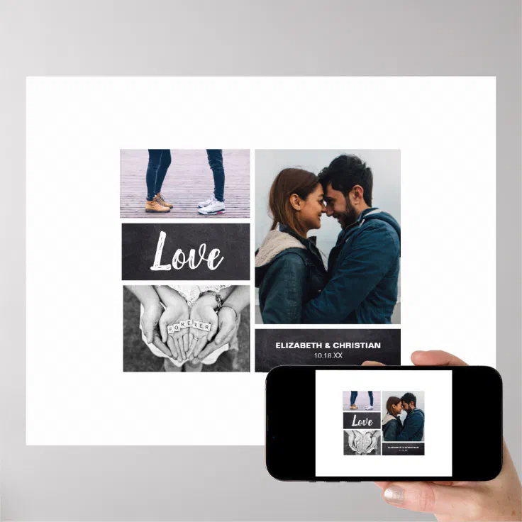 Guest Signature | Photo Collage Wedding Poster | Zazzle