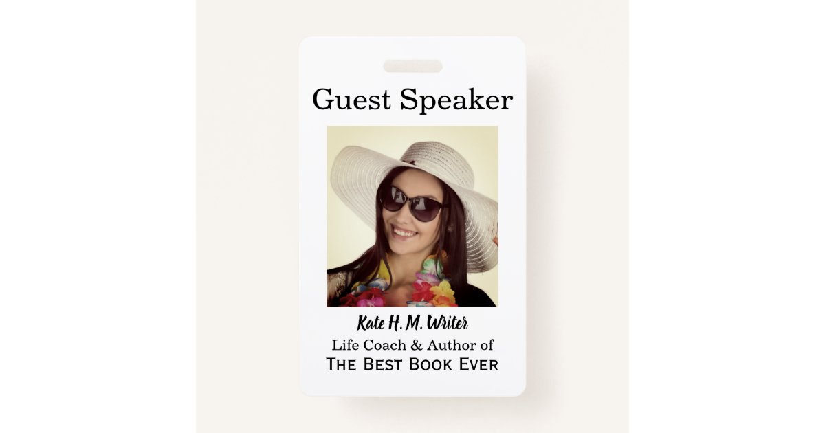 Guest Speaker Event Your Photo ID Identification Badge | Zazzle