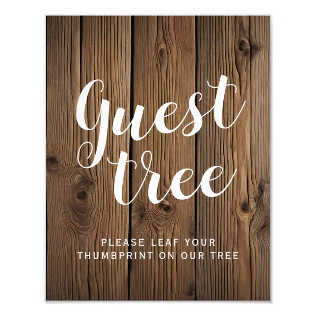 Guest tree rustic Country Barn wedding party Photo Print | Zazzle