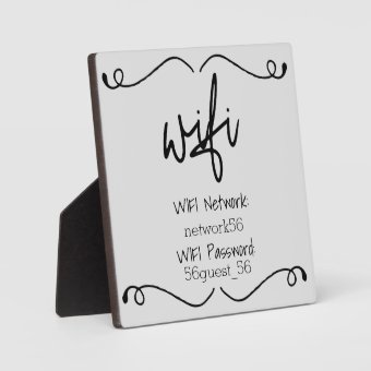 Guest Visitor WIFI information Password Plaque | Zazzle