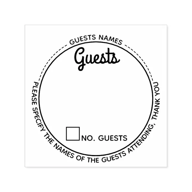 Guests names rsvp attendance modern party round self-inking stamp | Zazzle