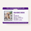 Guide Dog ID Personalized Simple Service Dog Photo Badge | Zazzle