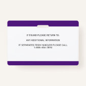 Guide Dog ID Personalized Simple Service Dog Photo Badge | Zazzle