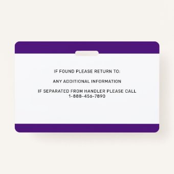 Guide Dog ID Personalized Simple Service Dog Photo Badge | Zazzle