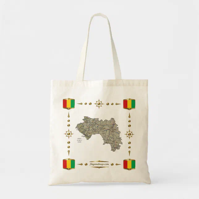 Guinea-Conakry Map + Flags Bag | Zazzle