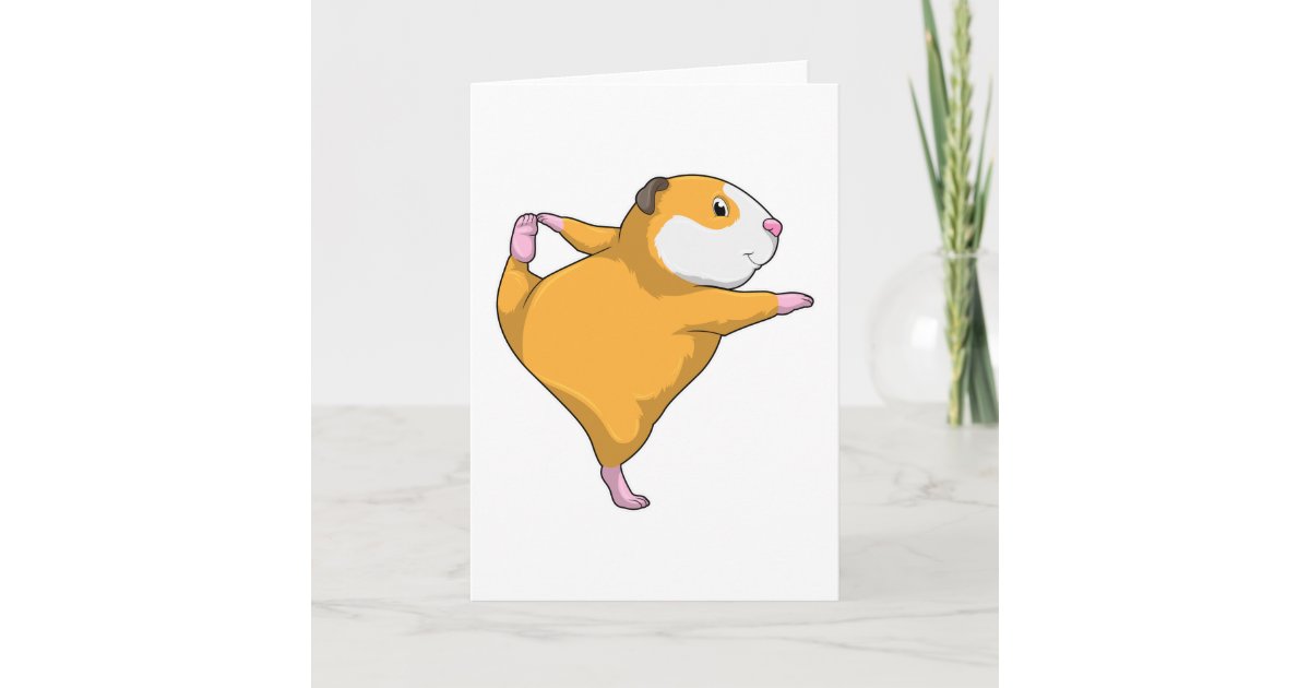 Guinea pig at Yoga Stretching exercise Card | Zazzle