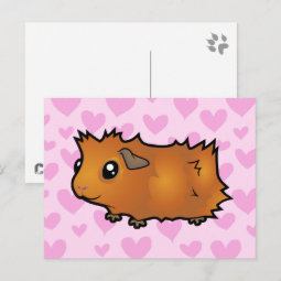 Guinea Pig Love (scruffy) Postcard | Zazzle