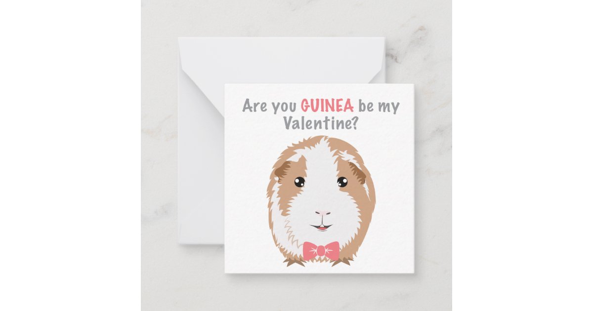 Guinea Pig Valentines Card | Zazzle