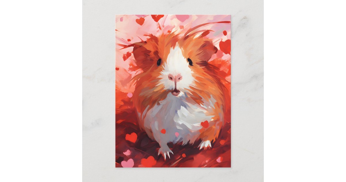 Guinea Pig Valentine's day Postcard | Zazzle