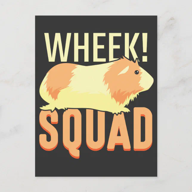 Guinea Pig wheek Squad animal adorable Pet Lover Postcard | Zazzle