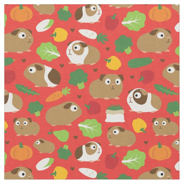 Pop Art Guinea Pigs Fabric | Zazzle