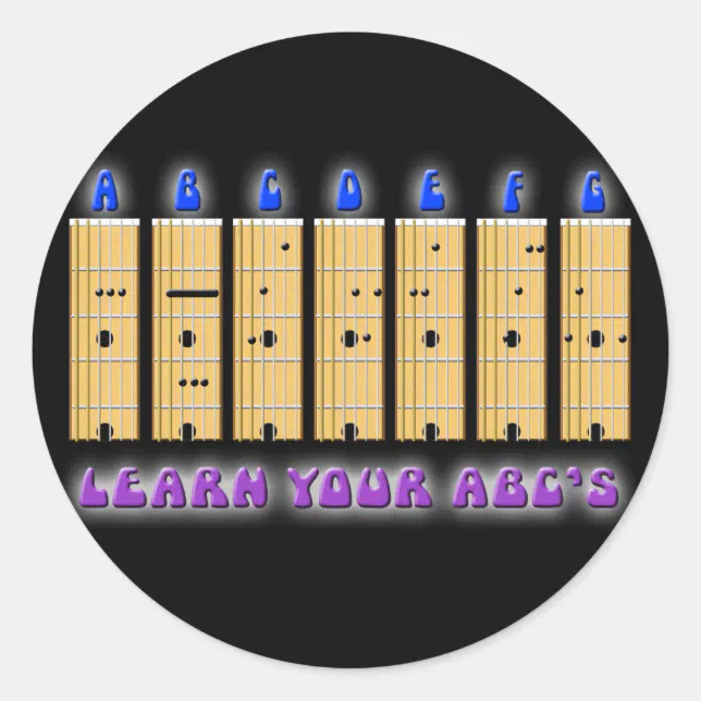 Guitar ABC's Sticker | Zazzle