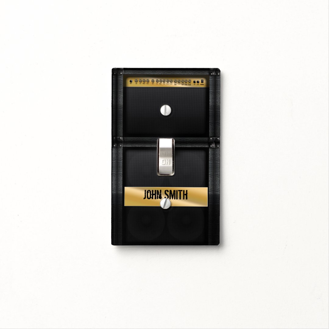 Guitar amp with custom name light switch cover | Zazzle