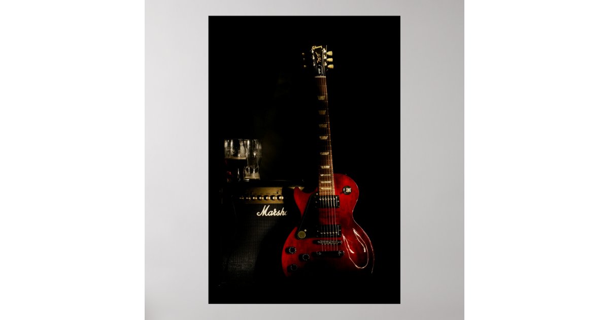 Guitar and Amp Poster | Zazzle