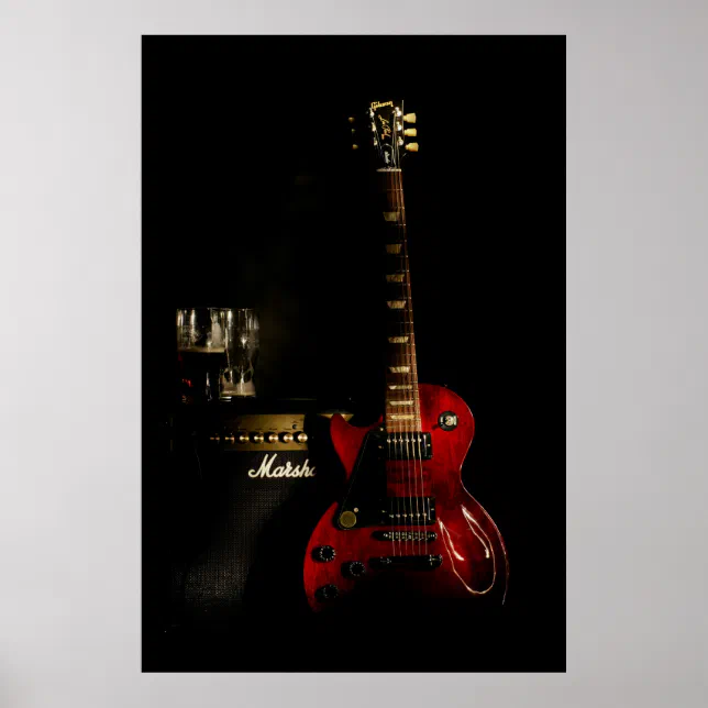 Guitar and Amp Poster | Zazzle