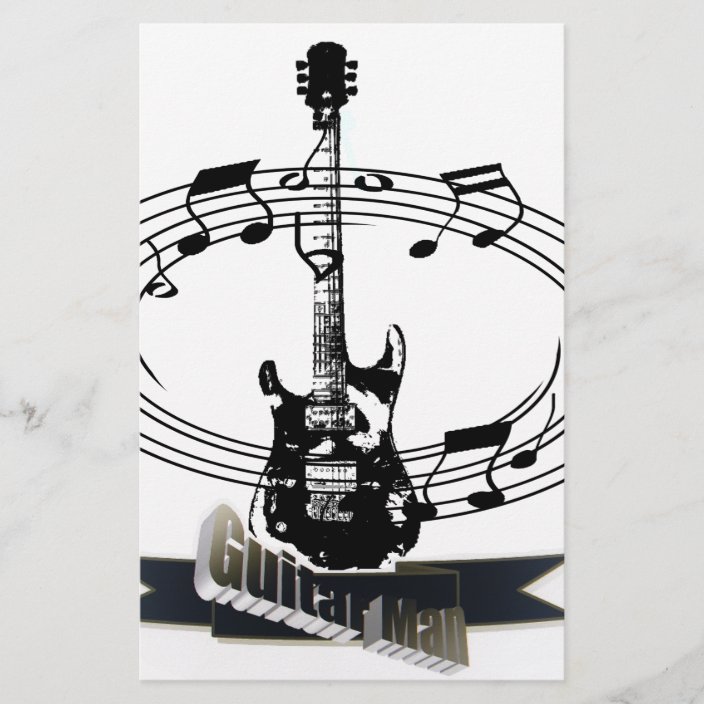 Guitar and Musical Notes Stationery | Zazzle.com