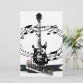 Guitar and Musical Notes Stationery | Zazzle