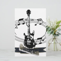 Guitar and Musical Notes Stationery | Zazzle