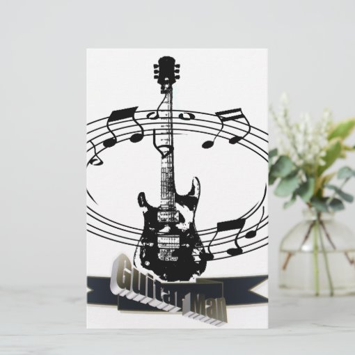 Guitar and Musical Notes Stationery | Zazzle