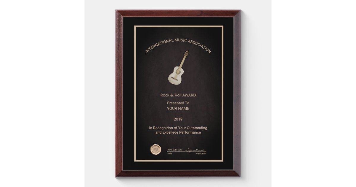 Guitar Award Plaque | Zazzle