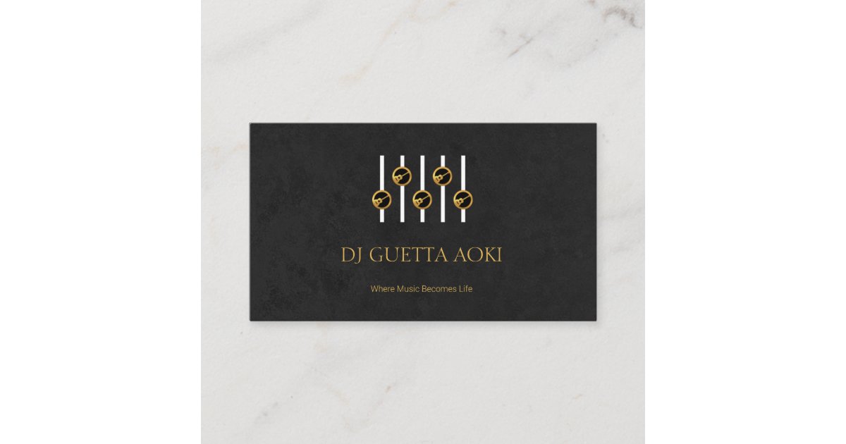 Guitar Button Dials Sound Equalizer Panel DJ Business Card | Zazzle