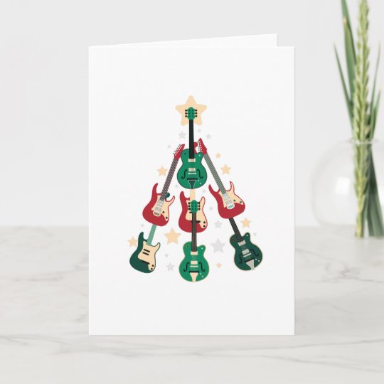 GUITAR CHRISTMAS TREE CARD | Zazzle.com