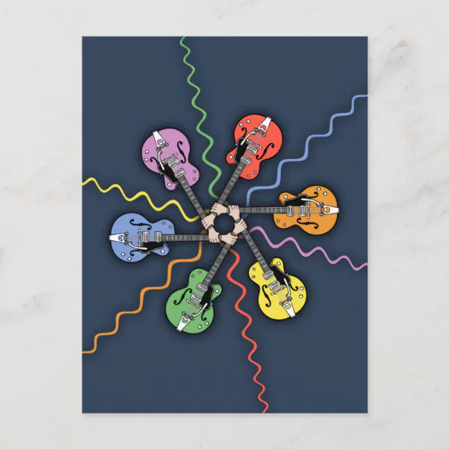 Guitar Color Wheel Postcard | Zazzle