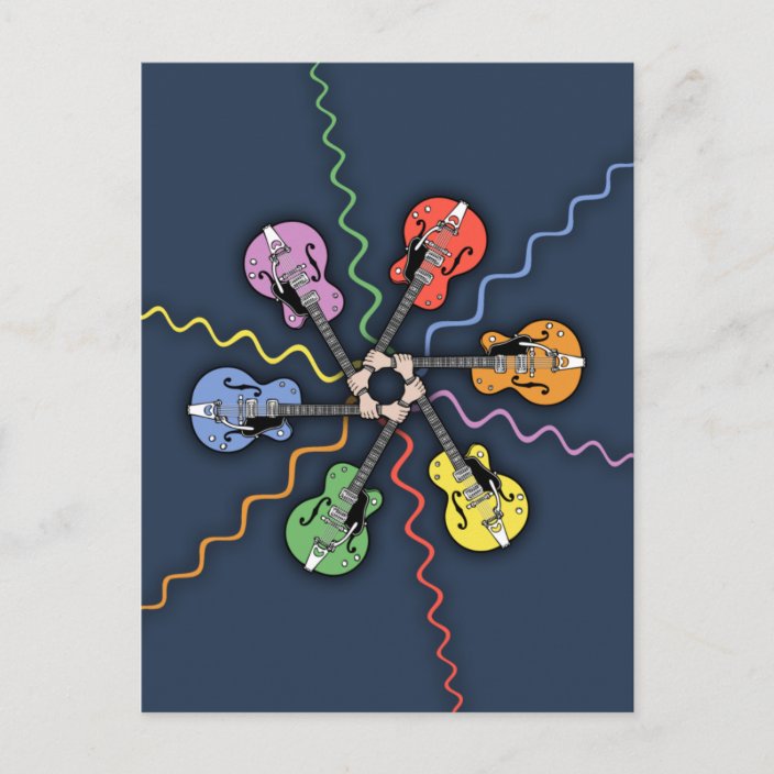 Guitar Color Wheel Postcard | Zazzle.com