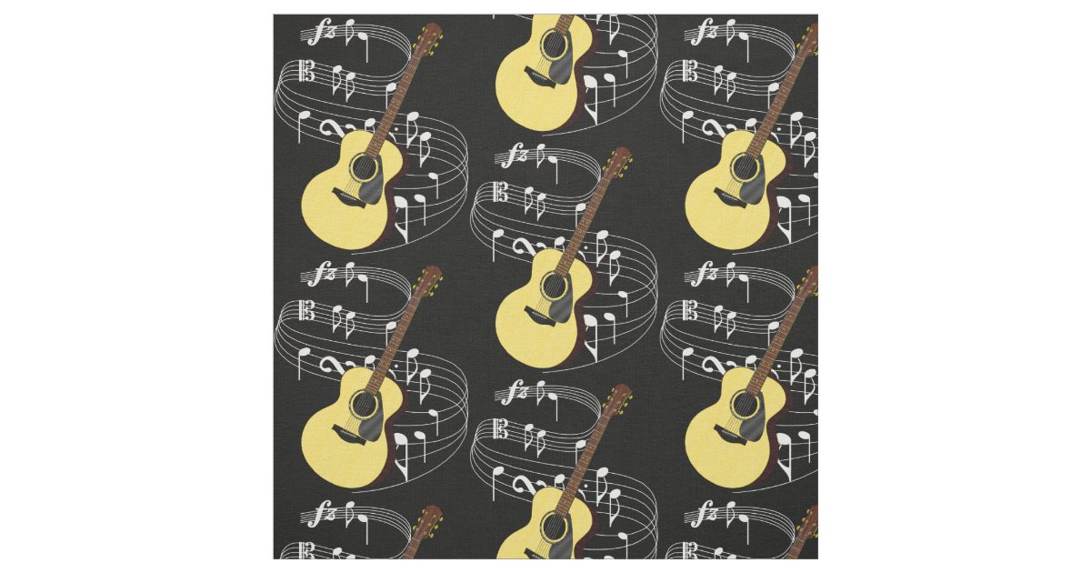 Guitar Fabric - Dark | Zazzle
