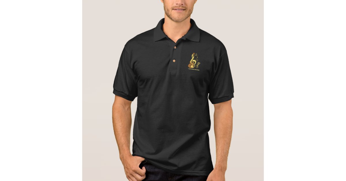 Guitar Graphic Musician Music Theme Polo Shirt | Zazzle