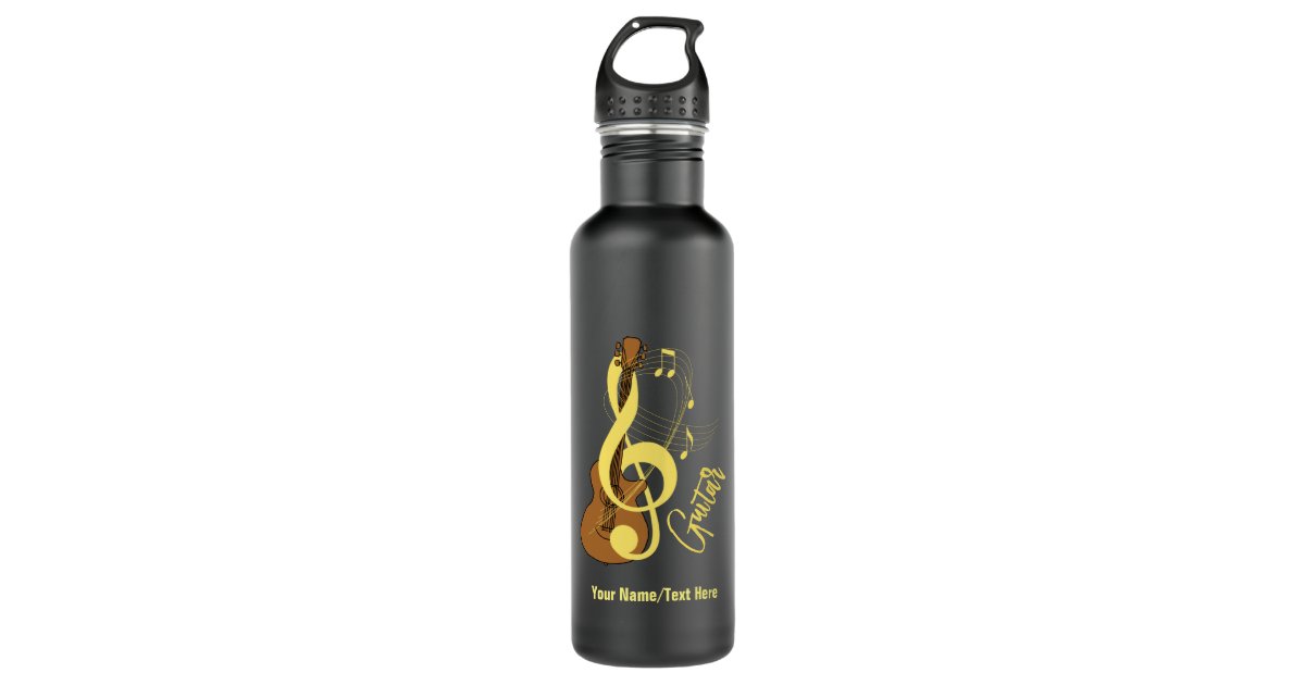 Guitar Graphic Musician Music Theme Stainless Steel Water Bottle | Zazzle
