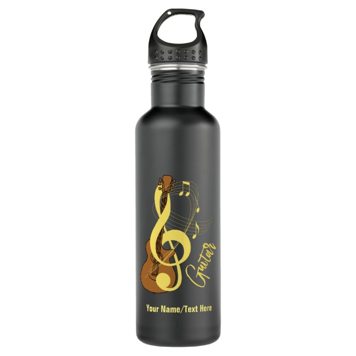 Guitar Graphic Musician Music Theme Stainless Steel Water Bottle ...