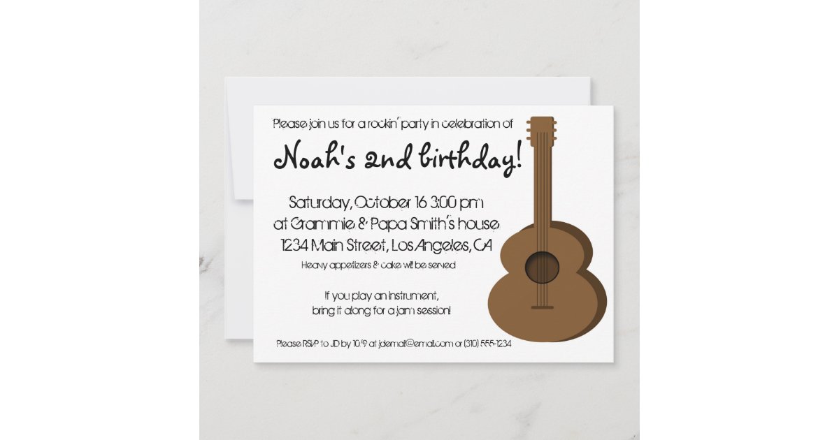 Guitar Invitation | Zazzle