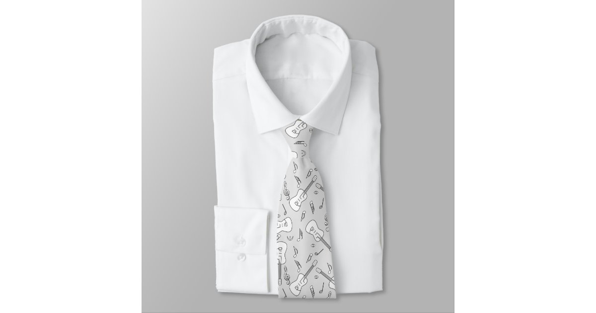 Guitar Lines Music Notes Neck Tie | Zazzle