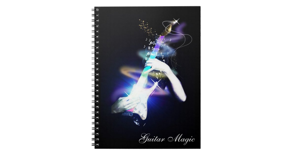 Guitar Magic Colorful Spiral Bound Notebook | Zazzle