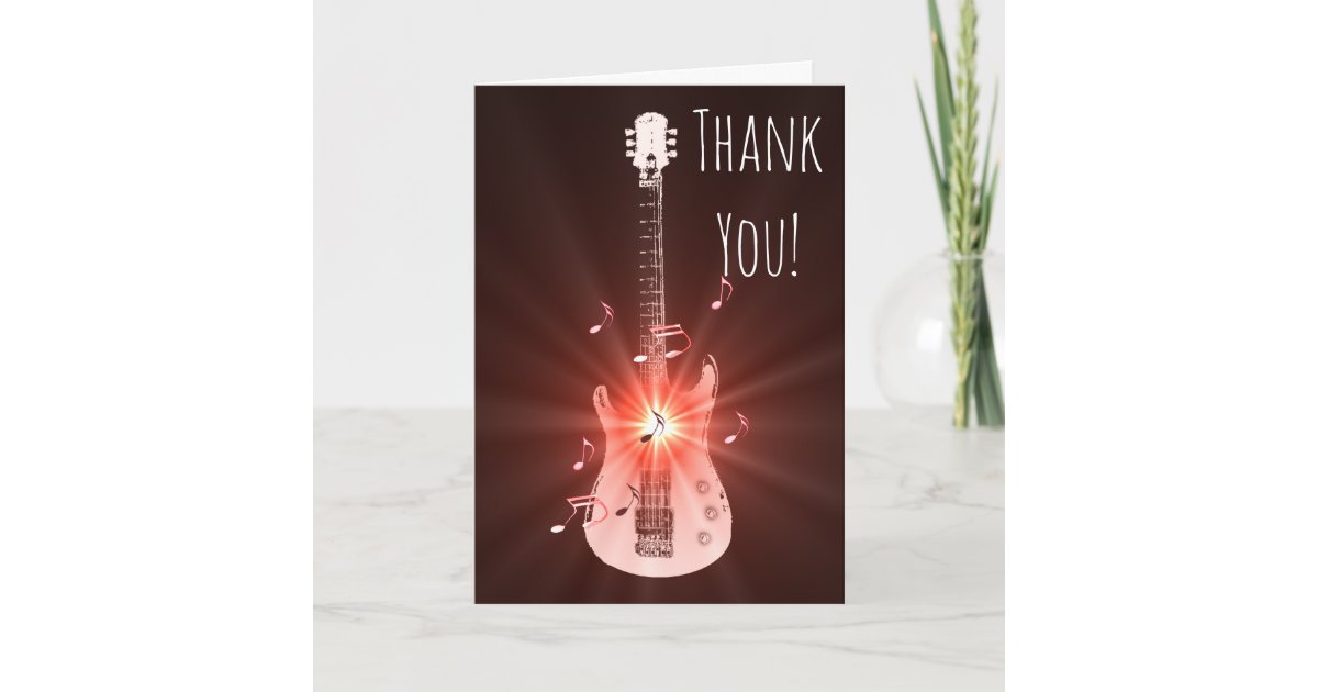 Guitar Music Theme Thank You | Zazzle