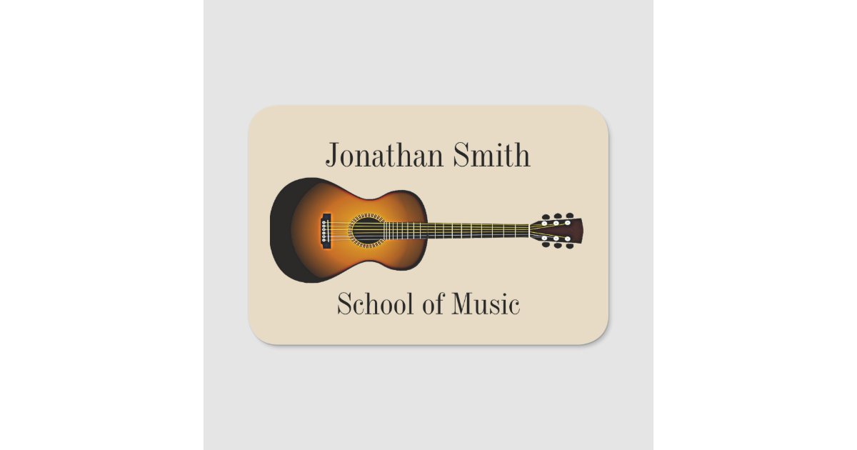 Guitar Musical Design Name Tag | Zazzle